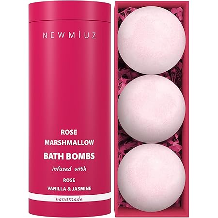 Amazon.com: New Miuz Rose Marshmallow Vanilla Bath Bomb - Infused with The Delicate Jasmine ...