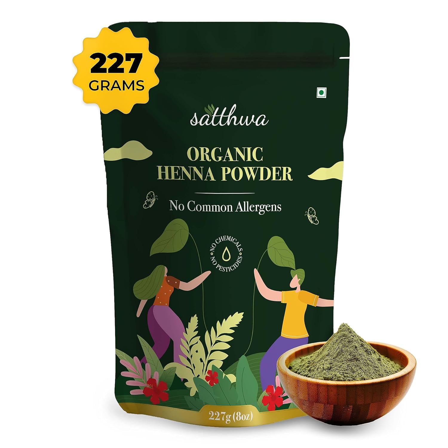 Buy Satthwa Organic Henna Powder (Mehndi Powder)| 227gm |100% Pure ...