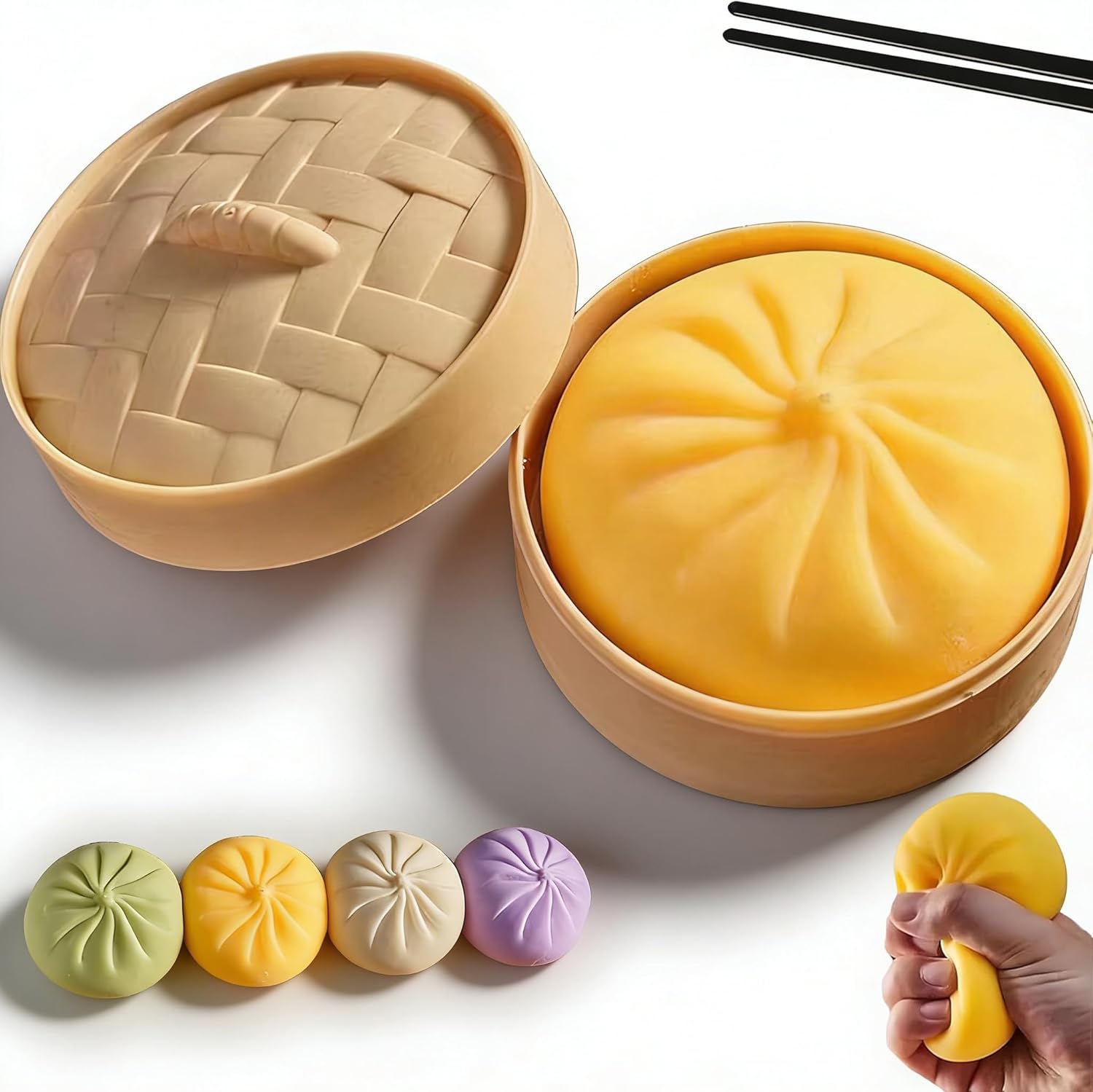 Amazon.com: Giant Dumpling Squishy Jumbo Dumpling Toy with Steamer Box ...