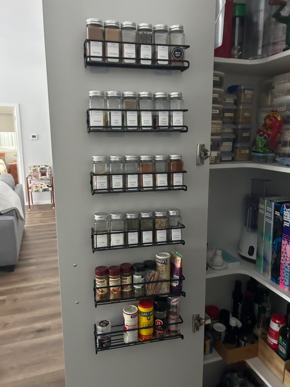 COSANSYS Spice Rack Organiser - 4 Pack 2 Size Hanging Wall Metal Spice ...