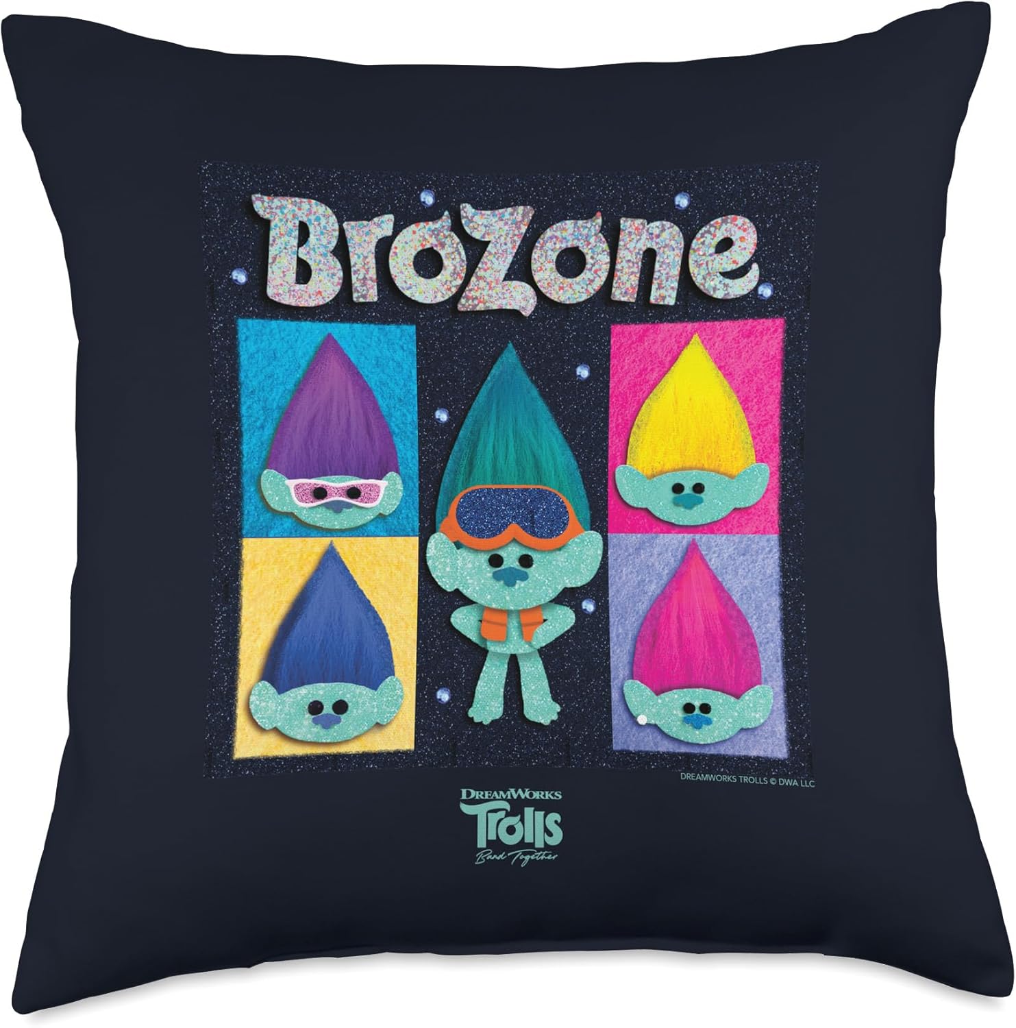Amazon.com: DreamWorks Trolls Band Together BroZone Throw Pillow : Home ...