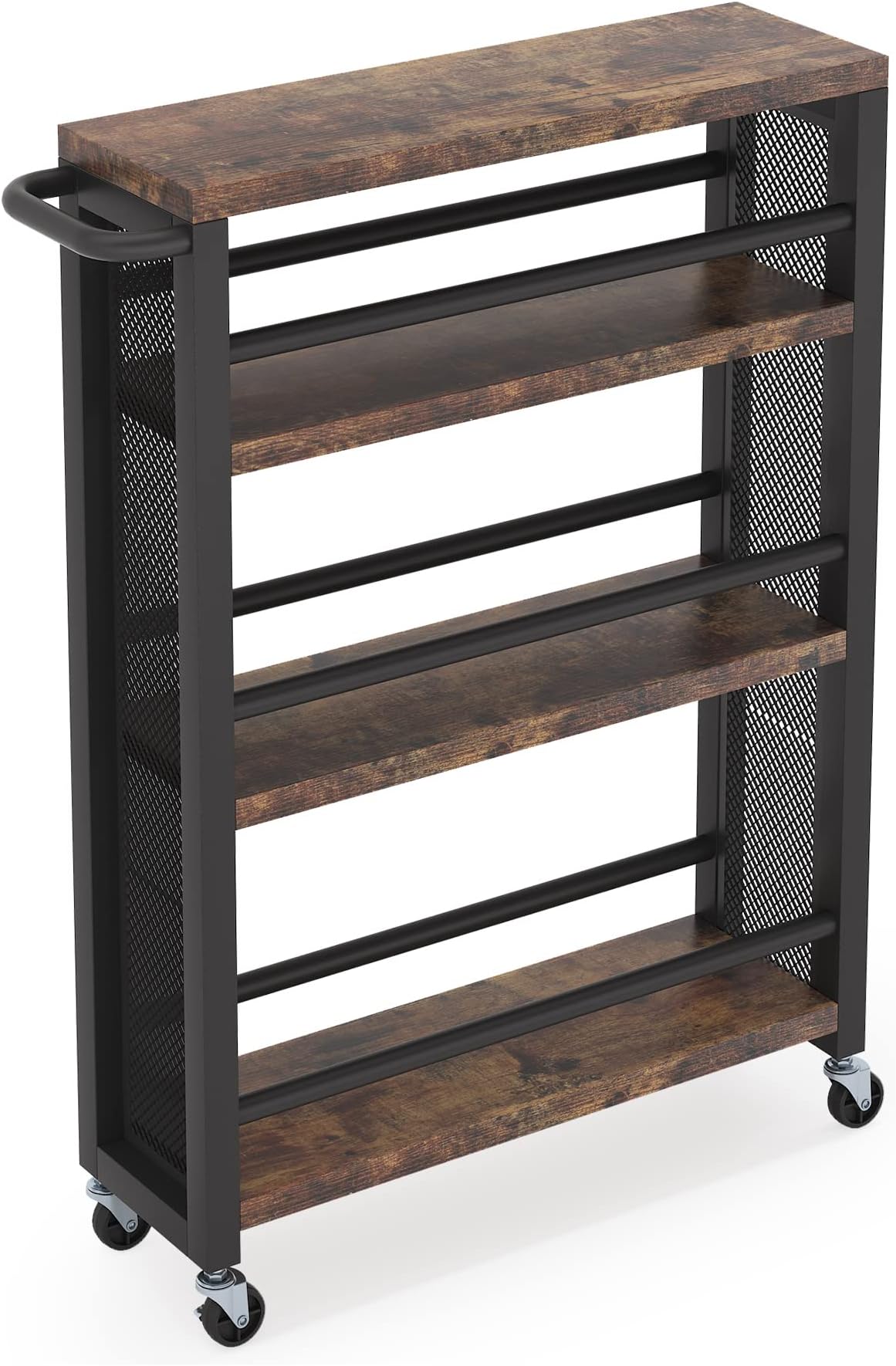 Amazon.com: LITTLE TREE 4-Tier Slim Rolling Storage Cart with Handle ...