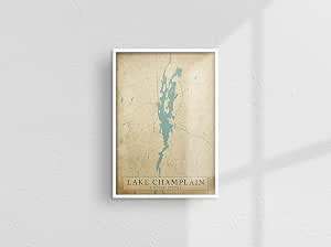 Amazon.com - MG Global Antique Unframed Map Poster of Lake Champlain ...