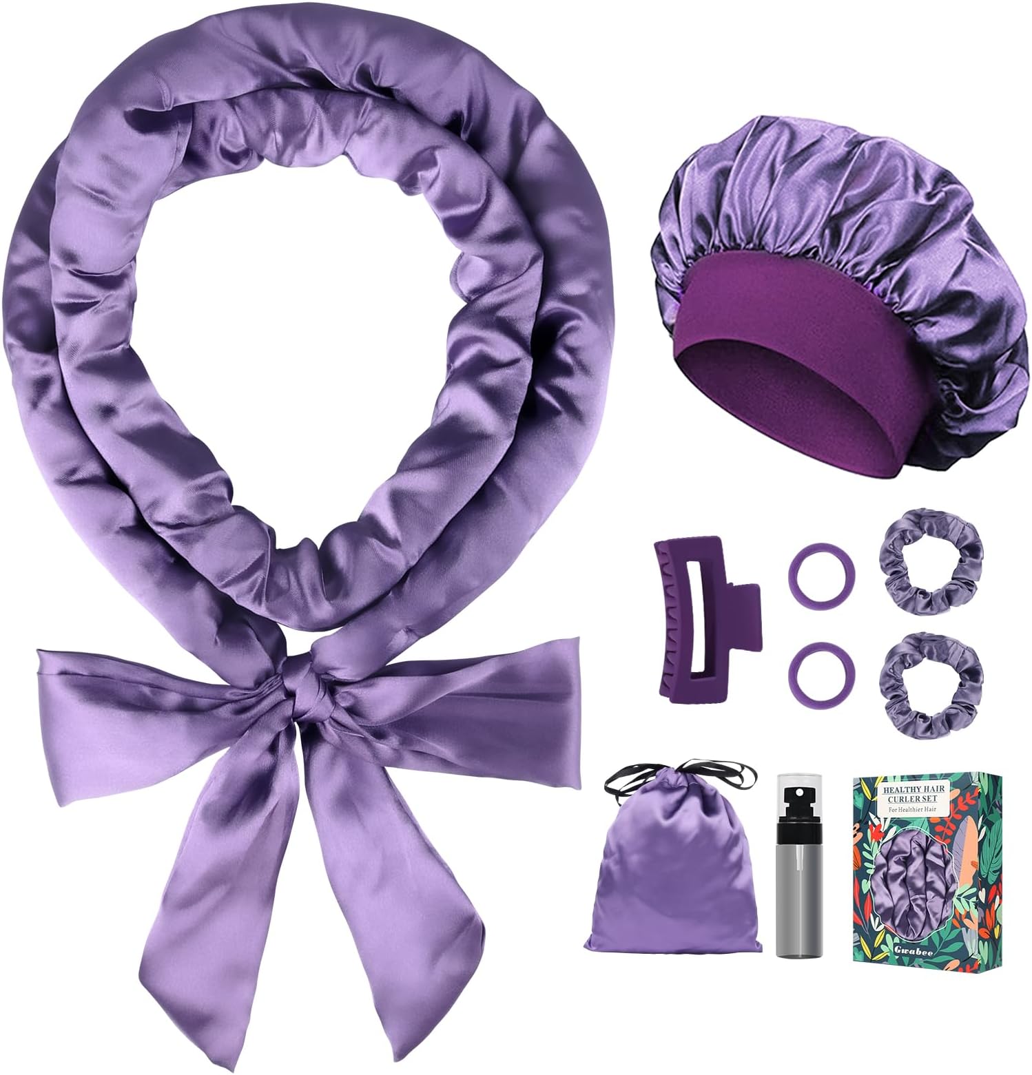 Amazon.com : Gwabee Satin Heatless Curls Overnight Hair Curlers to ...