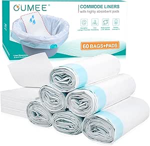 Amazon.com: 60 Count Commode Liners with Absorbent Pads, Potty Chair ...