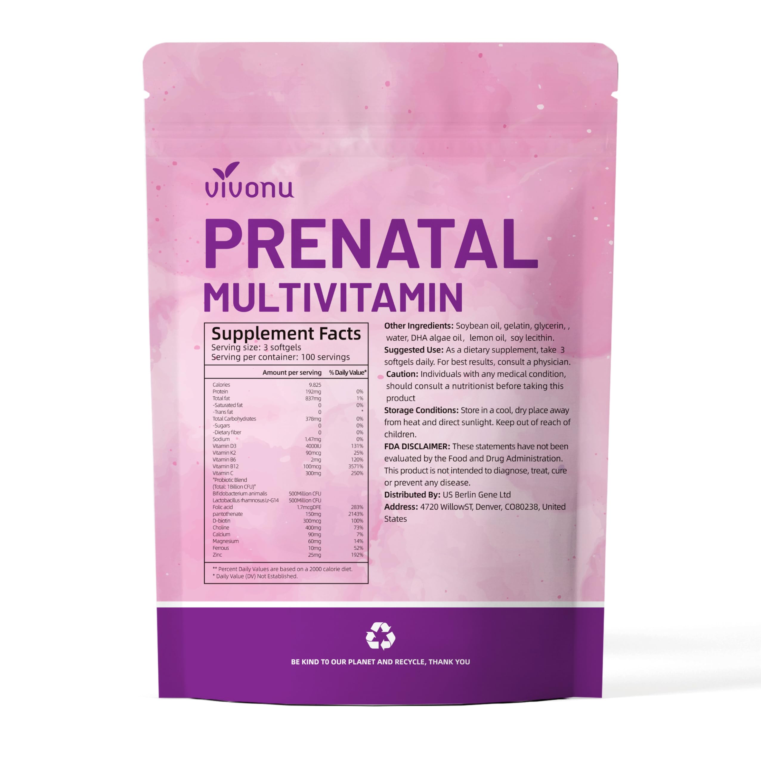 Snapklik.com : 19 In 1 Prenatal Multivitamin, 1200 Softgels Prenatal ...