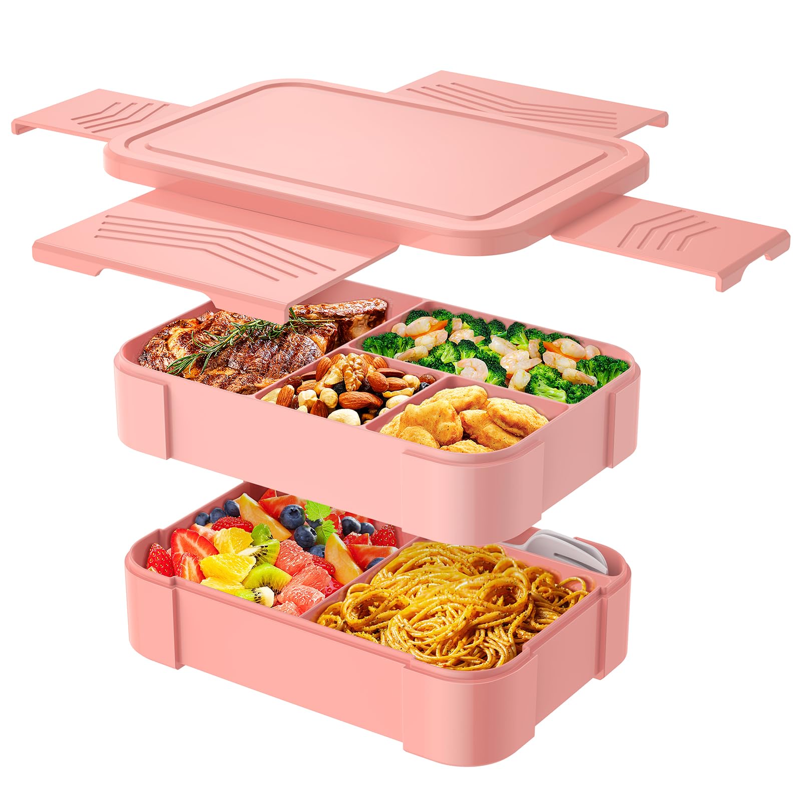 Amazon.com: WayEee Bento Box Lunch Containers for Kids - Stackable ...