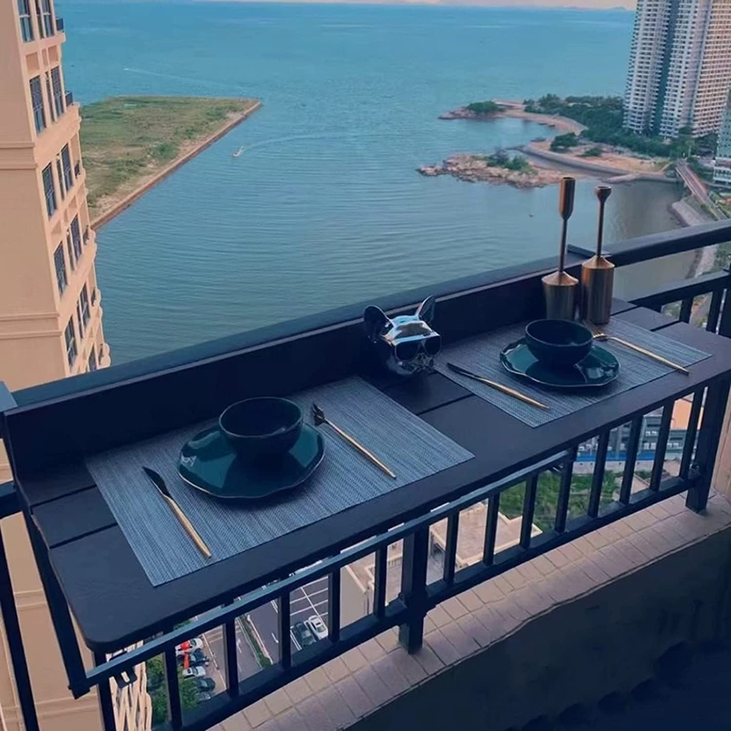 Buy XWSM Balcony Folding Table Outdoor Hanging Railing Bar Balcony ...