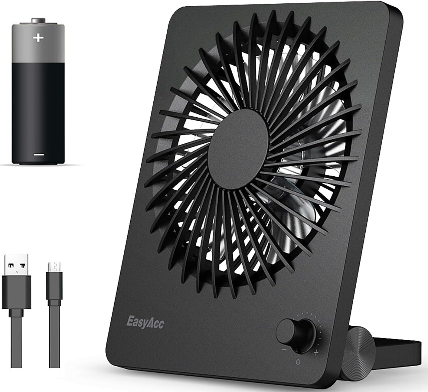 Amazon.com: EasyAcc Portable Travel Fan 7-inch, Ultra-thin + 10-26H ...