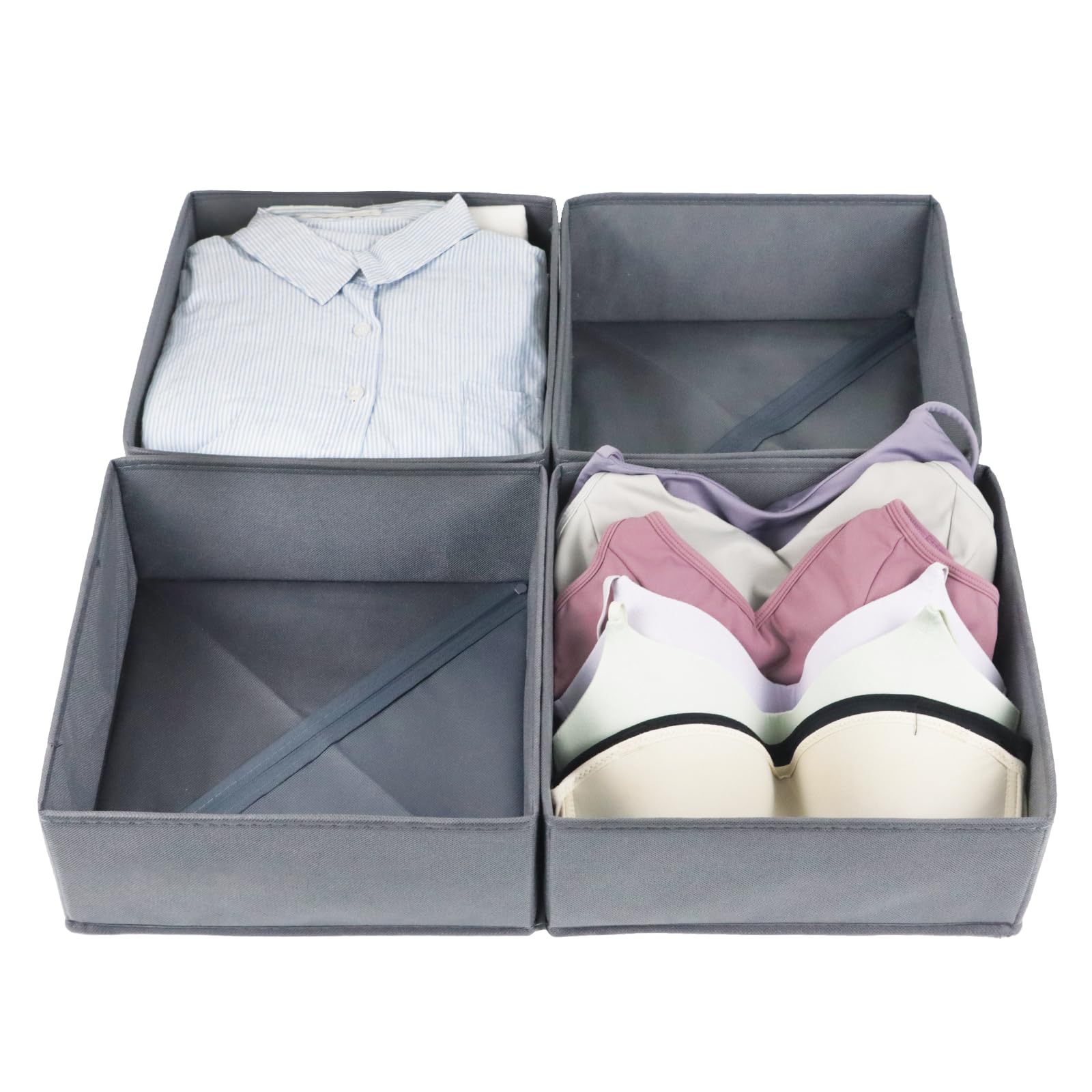 Wardrobe Organiser Drawers Organiser System Foldable Fabric Storage Box ...