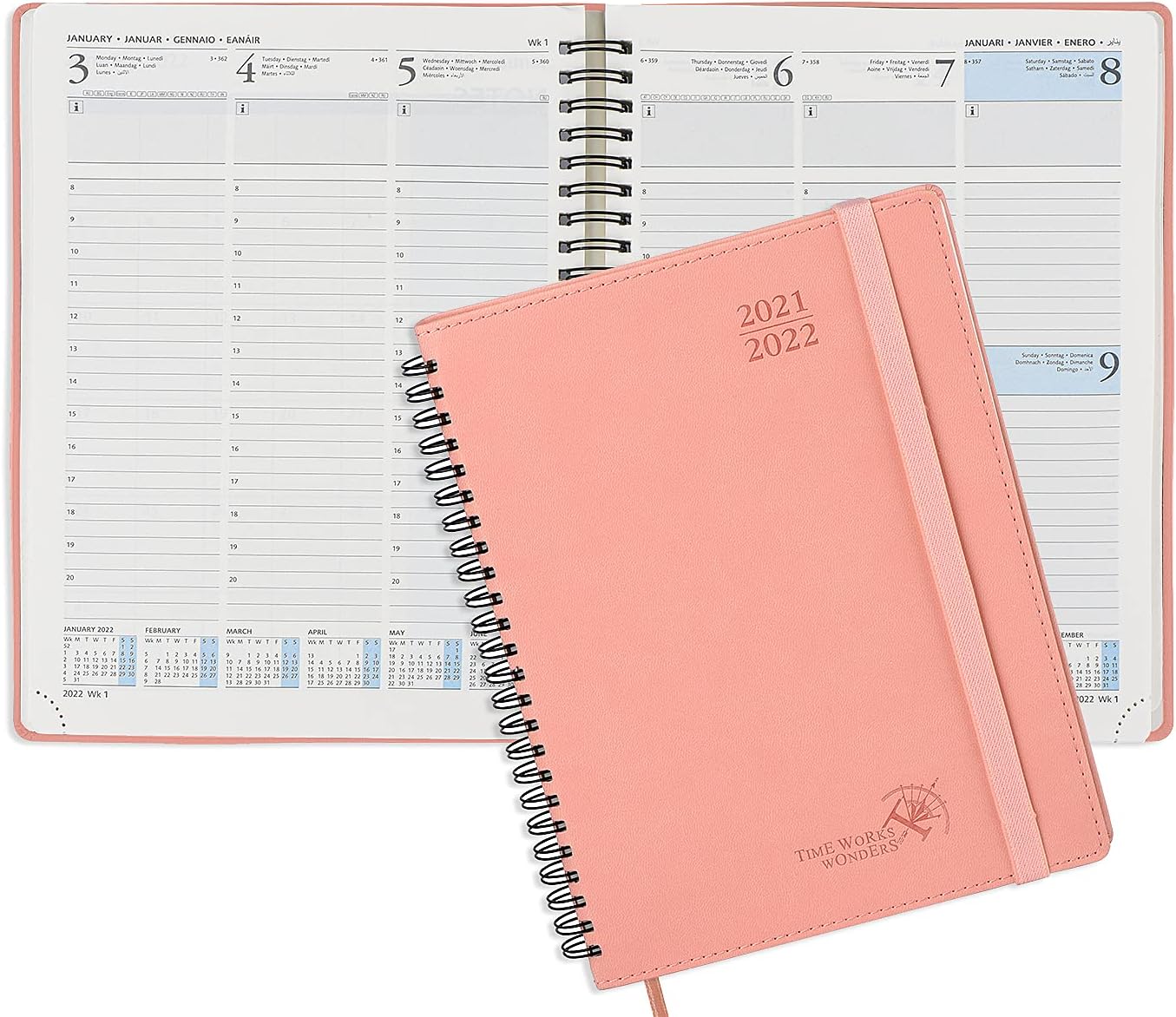 Academic Planner 2021-2022 Vegan Leather Soft Cover 6.5" x 8.75" - Mid ...