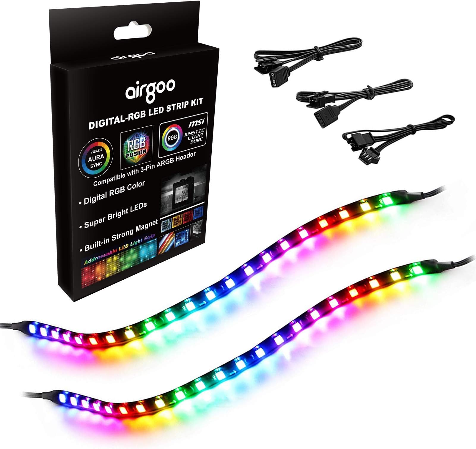 Addressable PC Digital LED Strip, Airgoo Magnetic Rainbow PC Case ...
