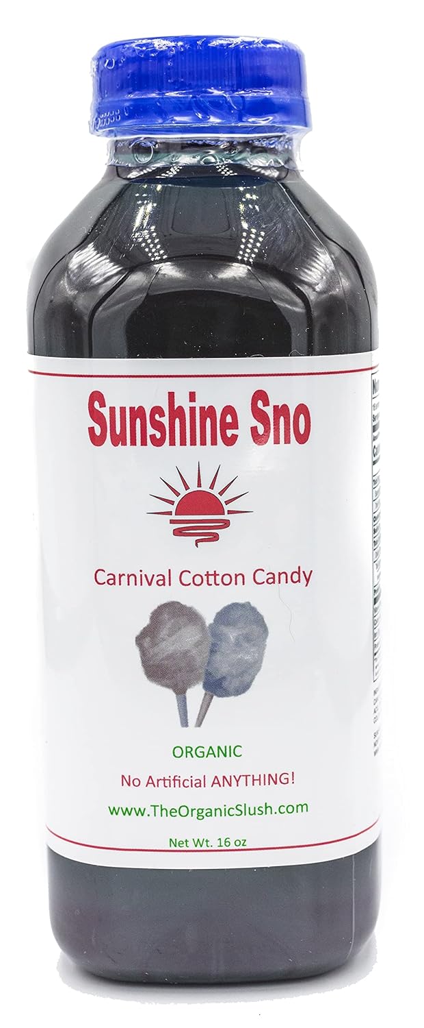 Amazon.com: Sunshine Sno Organic Snow Cone Syrup, Cotton Candy, 16oz ...