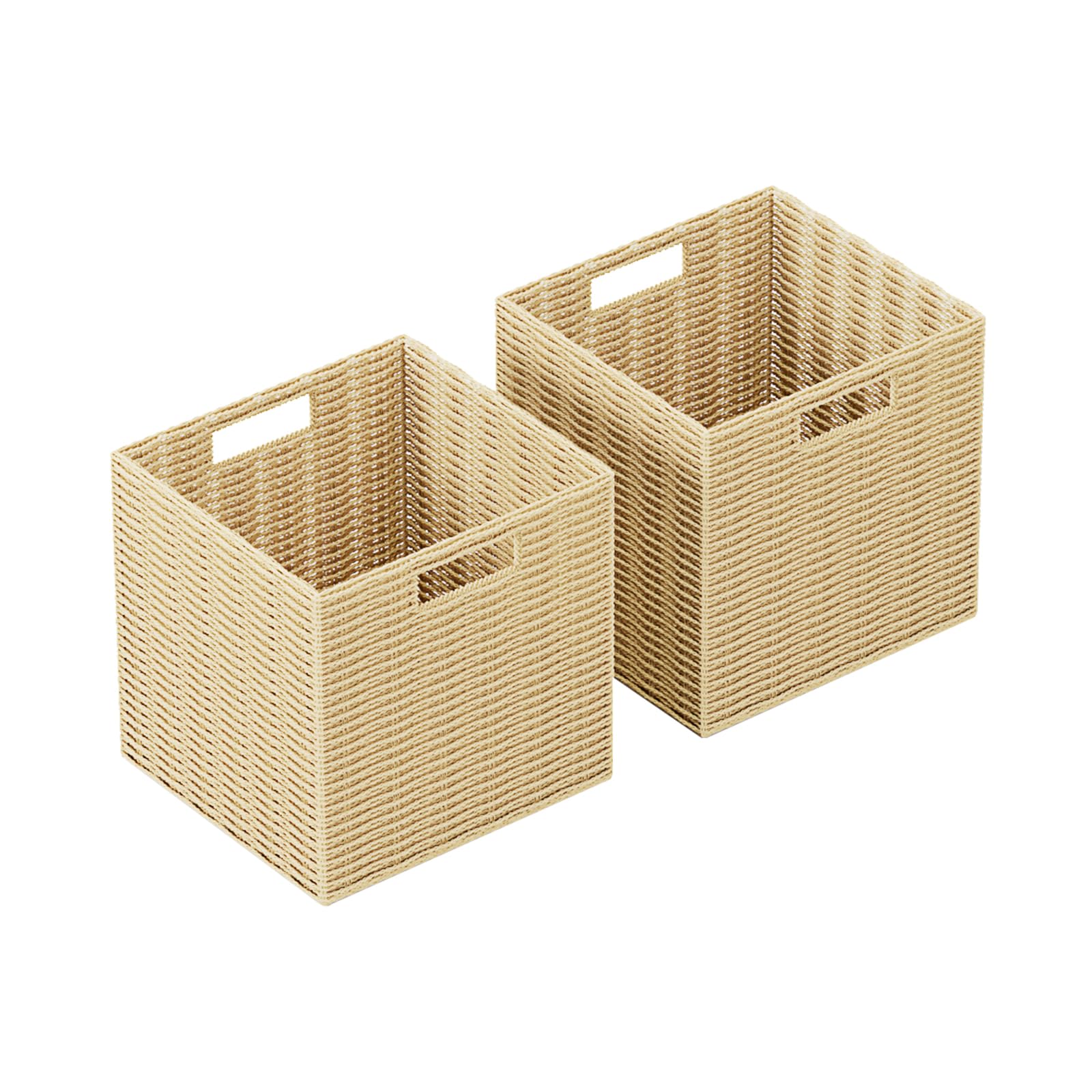 Large Wicker Storage Baskets, Set of 2 Hand-Woven Storage Baskets for ...