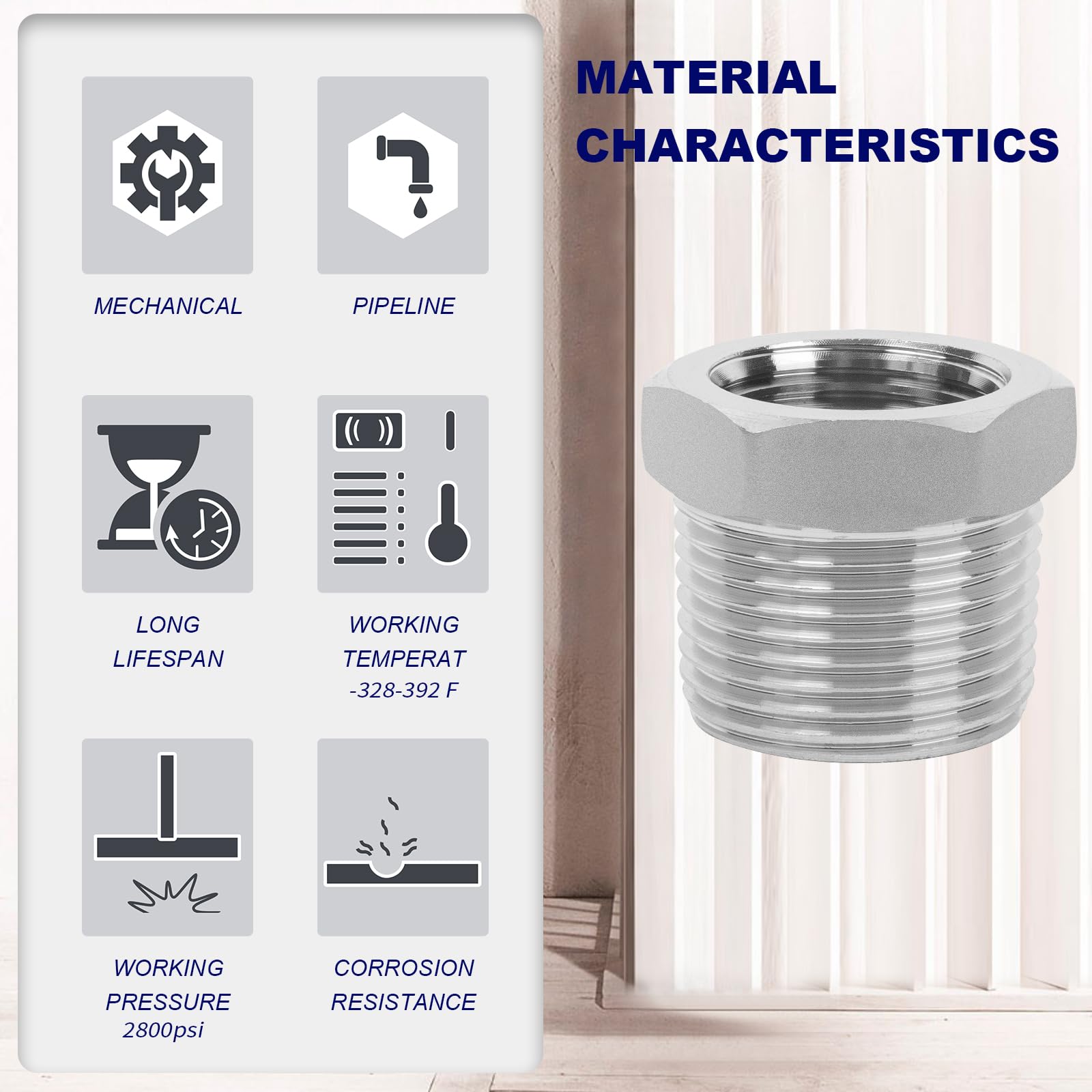 Snapklik.com : ChillWaves 304 Stainless Steel Pipe Fitting, Reducer Hex ...