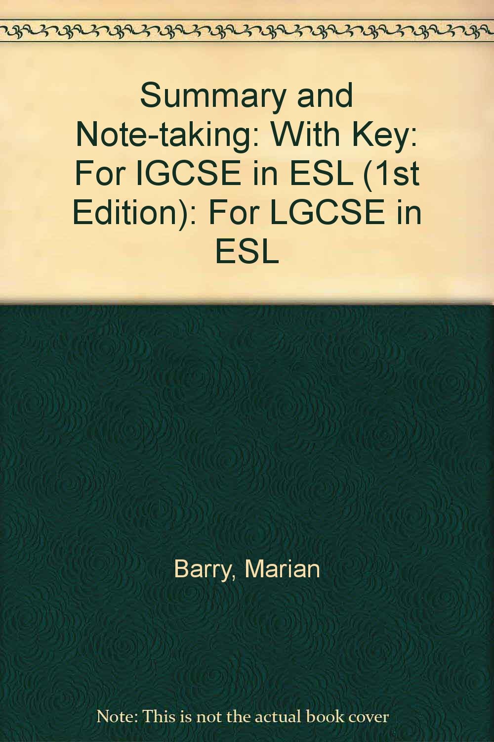 Summary and Note-taking, with Key: For LGCSE in ESL: Buy Online at Best ...