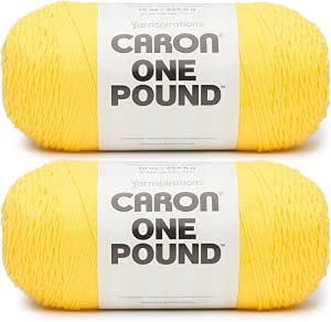 Amazon.com: Caron ONE POUND SUN YELLOW Yarn - 2 Pack of 453g/16 oz ...
