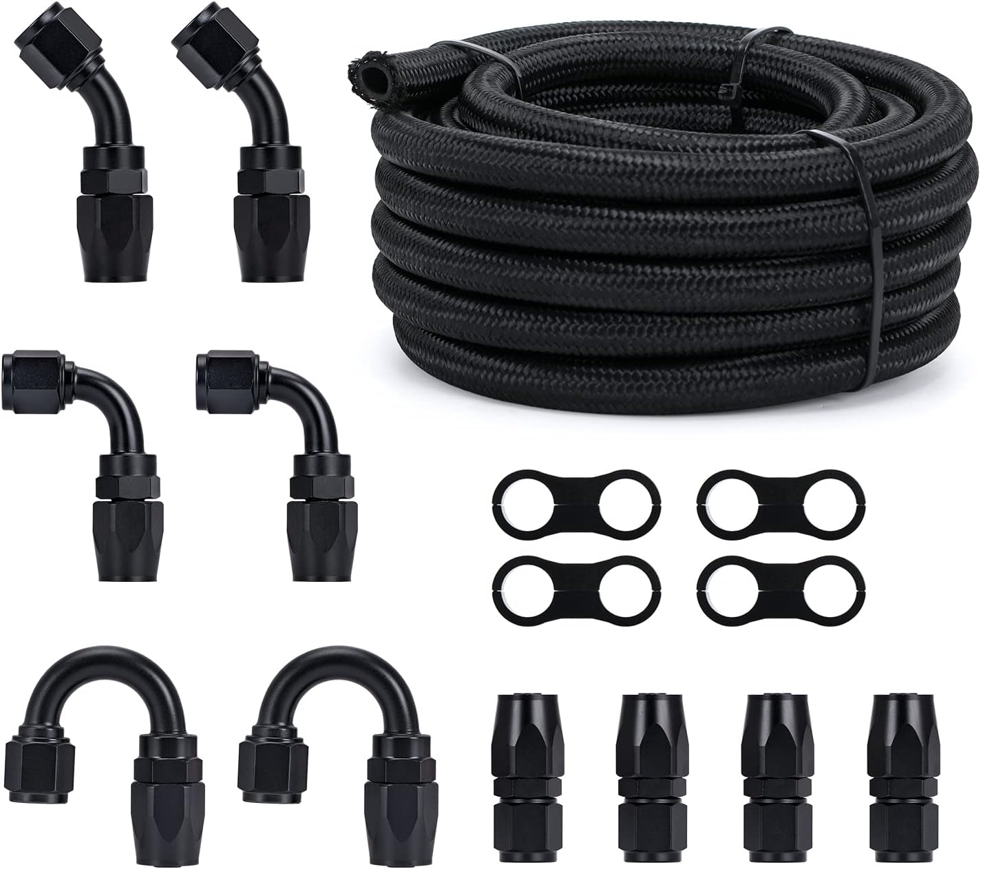Amazon.com: 6AN Fuel Line Kit 3/8" CPE Nylon Braided Oil Fuel Hose 20FT ...