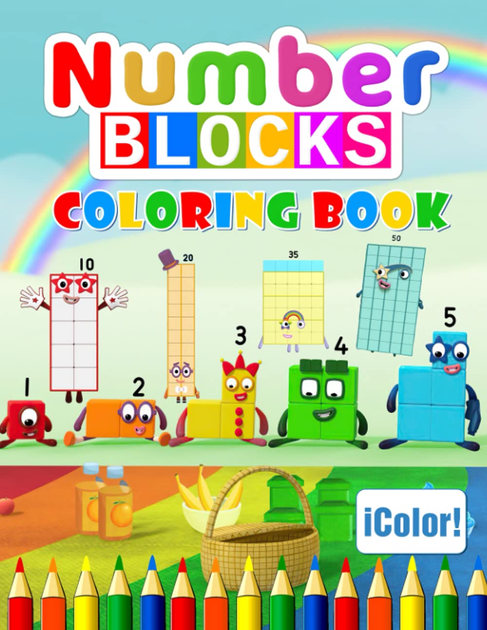 Buy Icolor! - Numberblocks Coloring Book: Numberblocks 1 to 50 - High ...