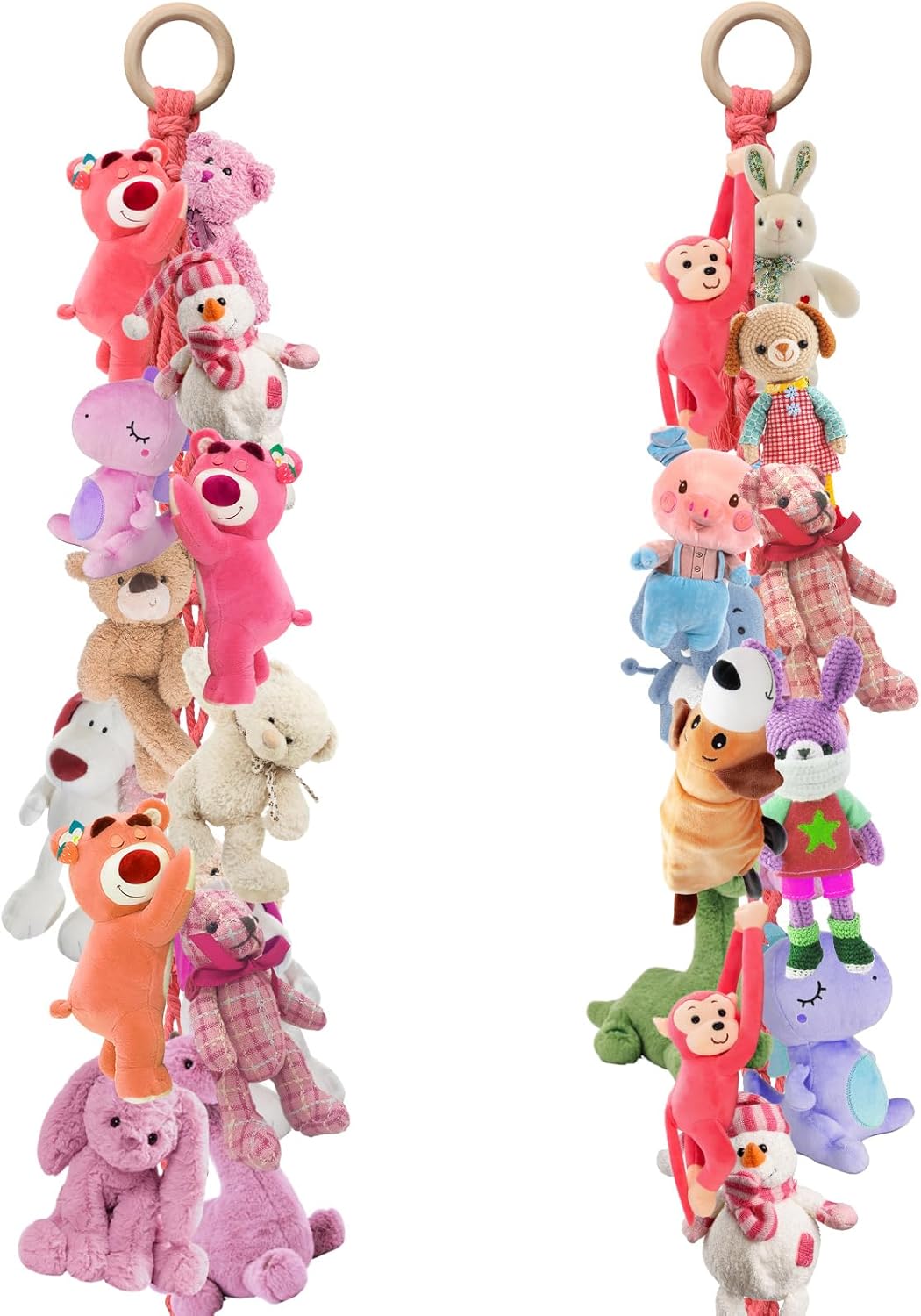 Amazon.com: POILKMNI 2 PCS Pink Stuffed Animals Storage Chain Toy Chain ...