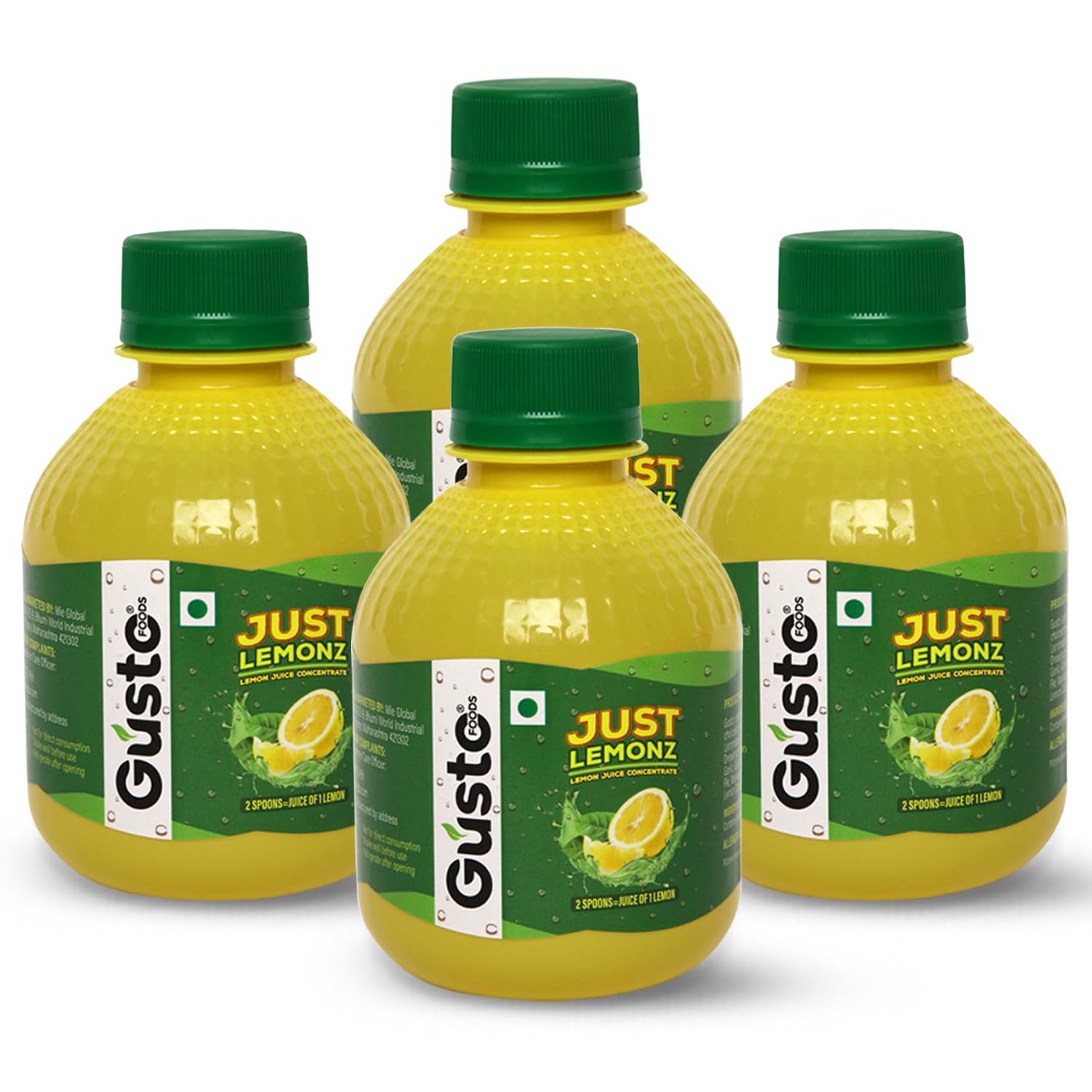 Gusto Foods Yellow Lemon Juice Concentrate - Pack of 4 (800ml) | Pocket ...