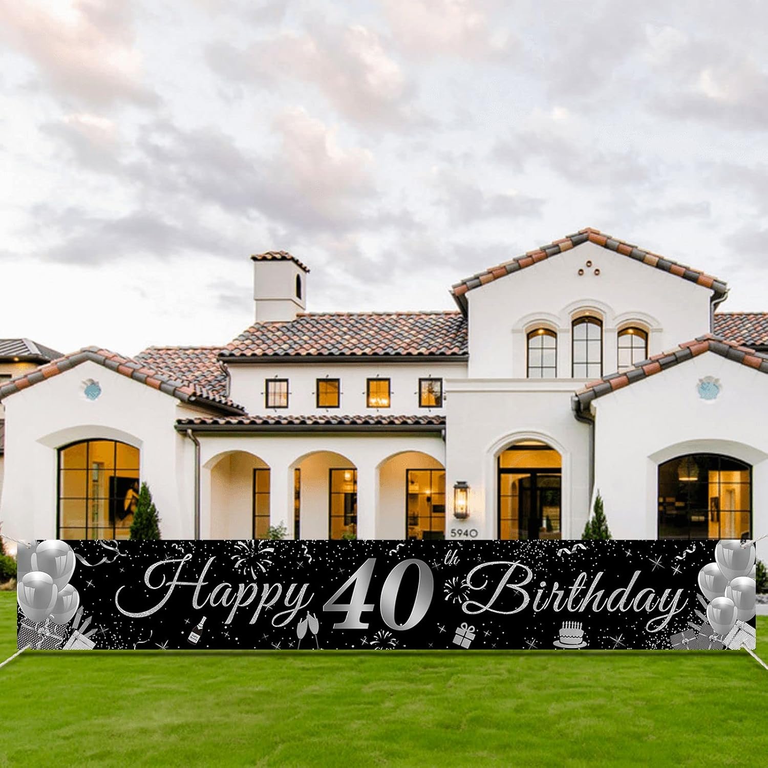 YOTANGO 40th Birthday Decorations Banner, 40th Birthday Banners for Men ...