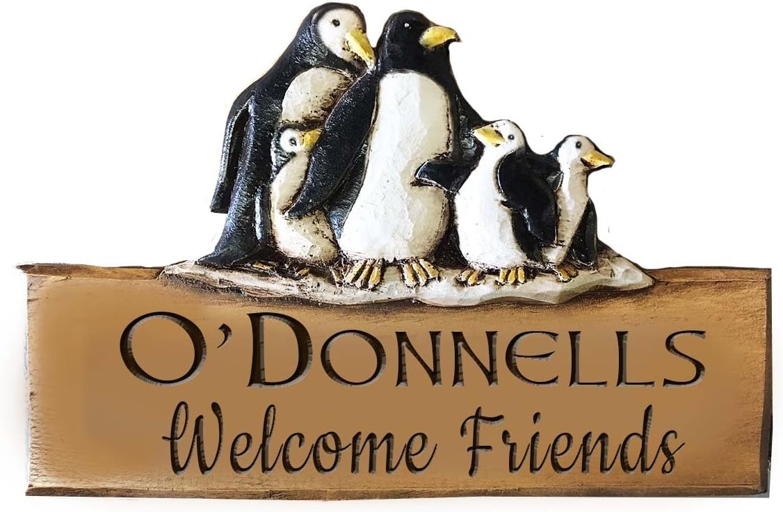 Amazon.com: Piazza Pisano Penguins Personalized Sign : Home & Kitchen