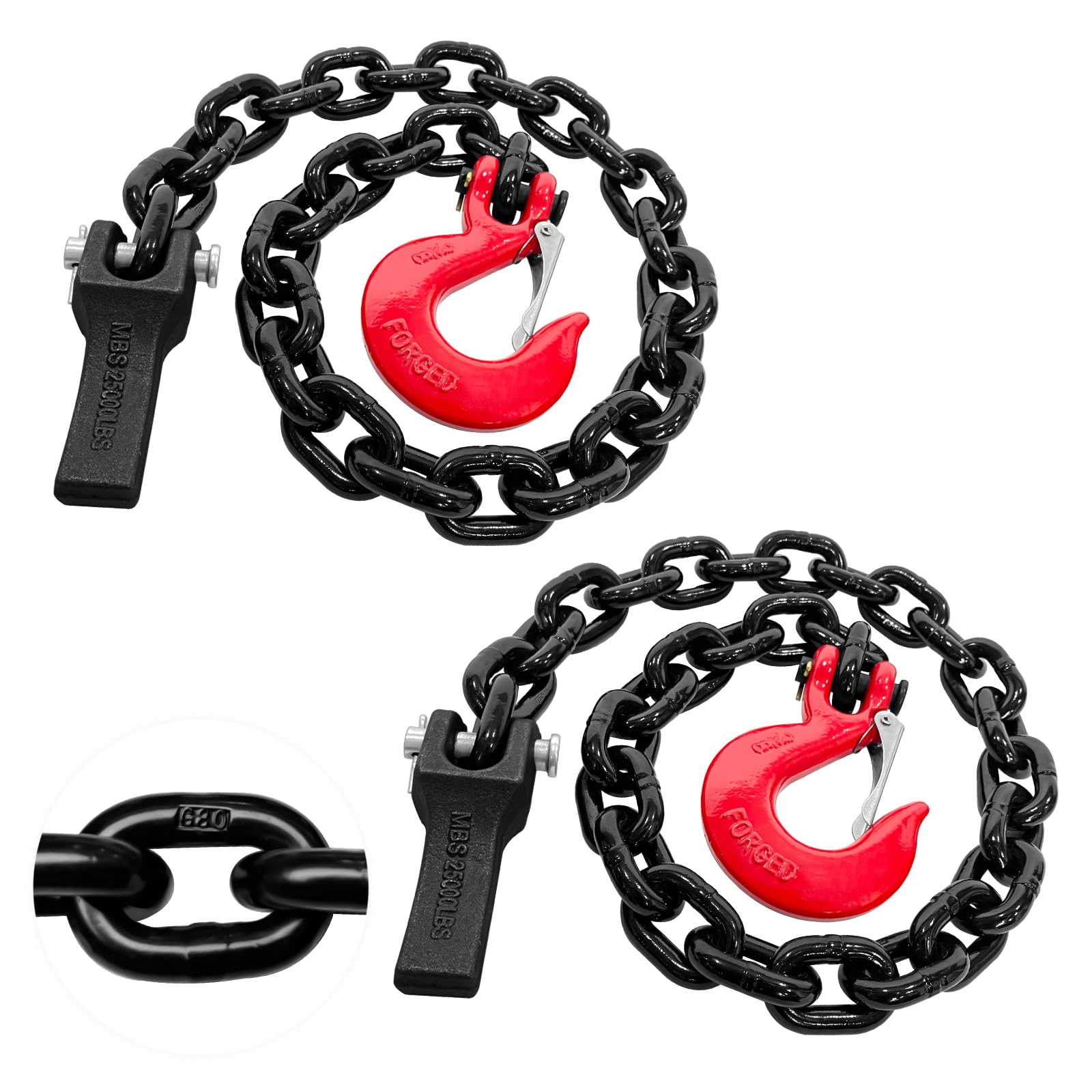 Amazon.com: YATOINTO 2-Pack Grade 80 Trailer Safety Chain 36 Inch ...
