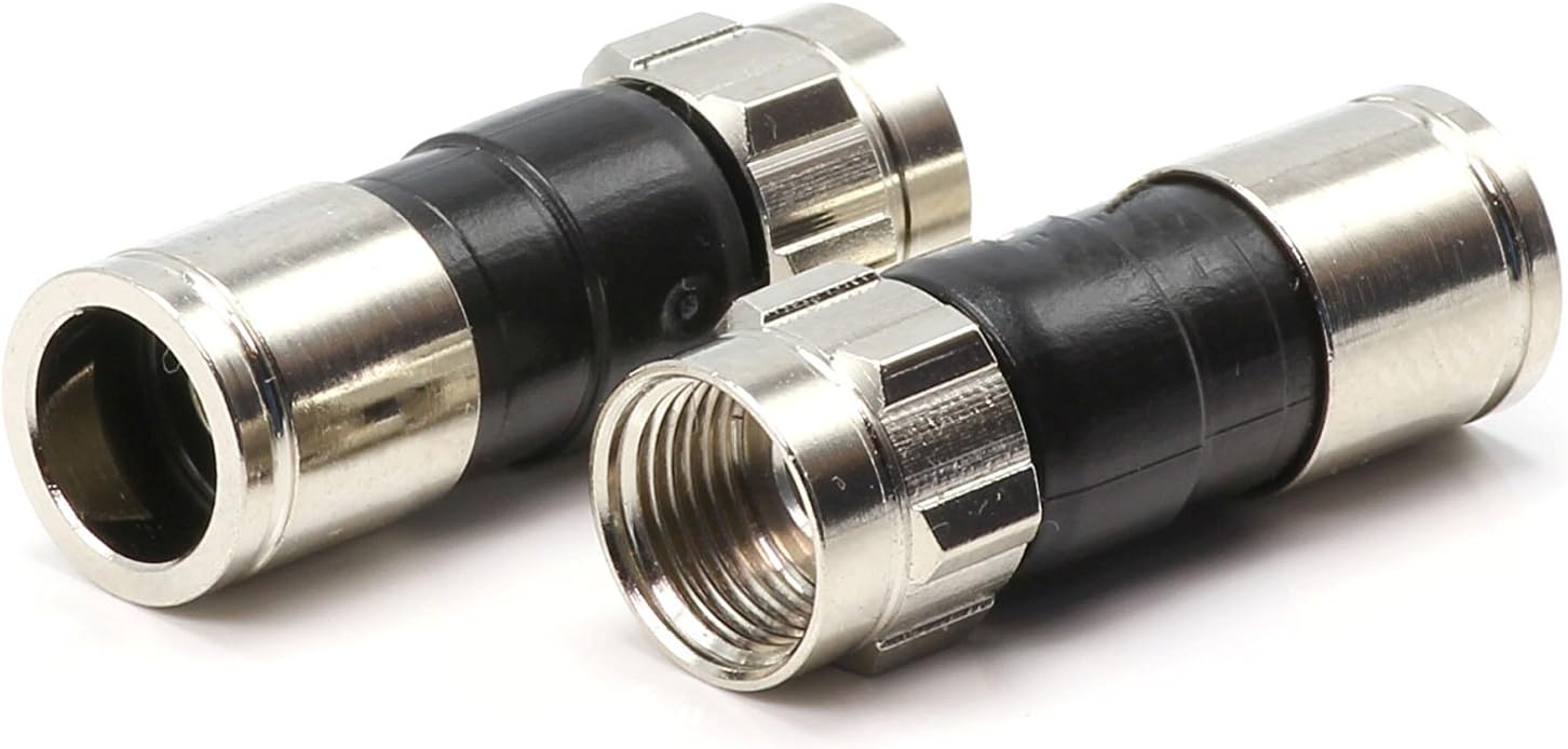 Buy Coaxial Cable Compression Fitting - 50 Pack Connector - for RG6 ...
