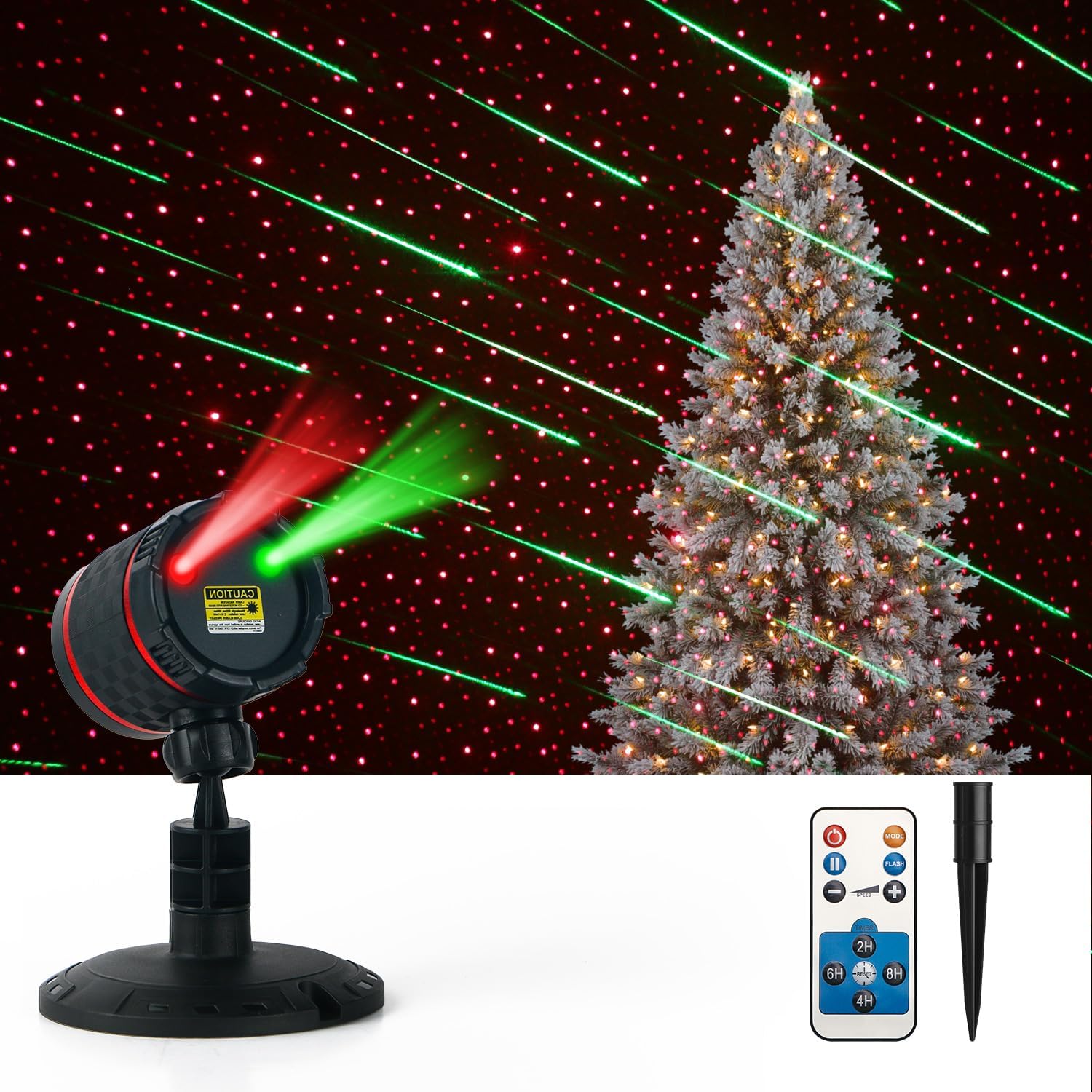Amazon.com: Christmas Laser Projector - Green Meteor Shower Red Starry ...