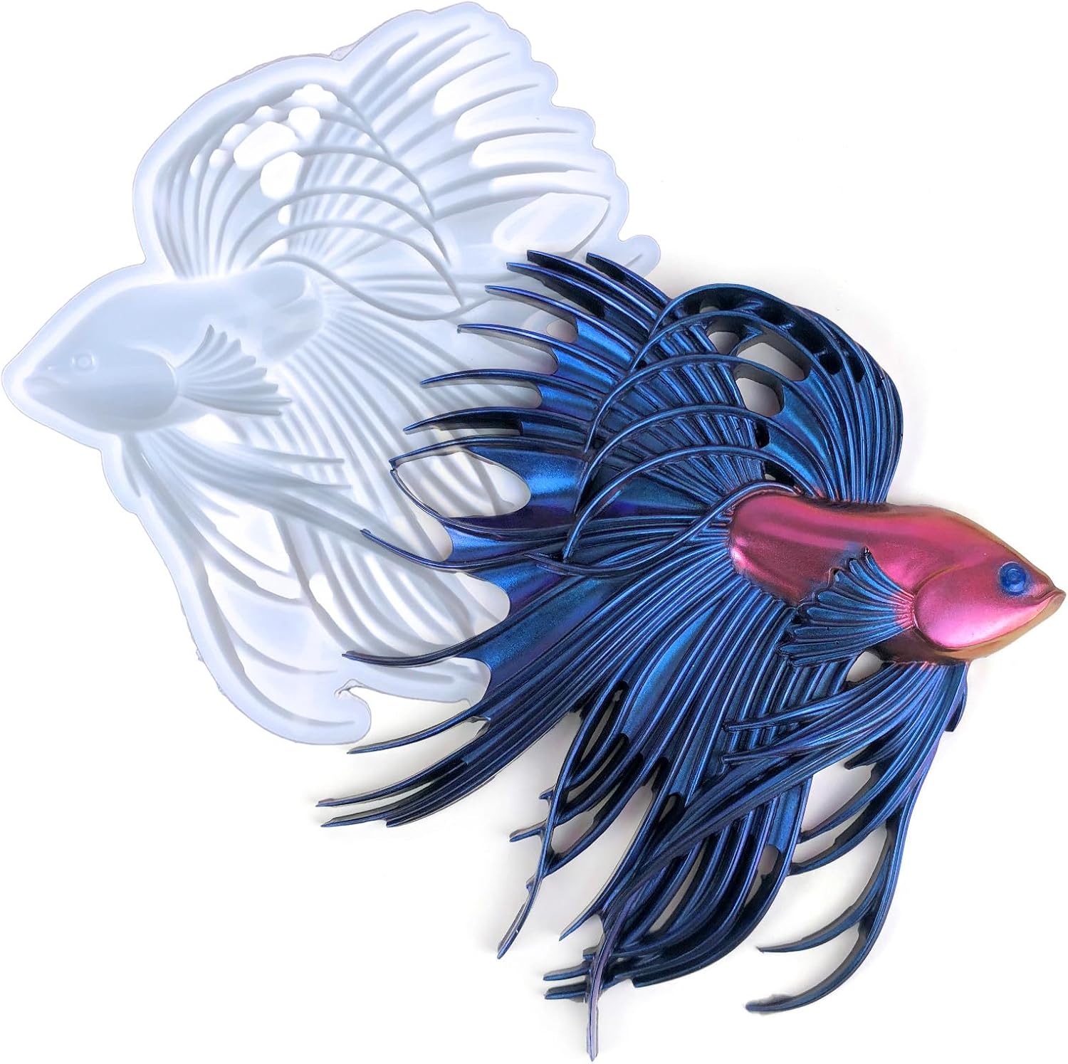 Amazon.com: 3D Fish Resin Mold, Large Betta Fish Silicone Molds for ...