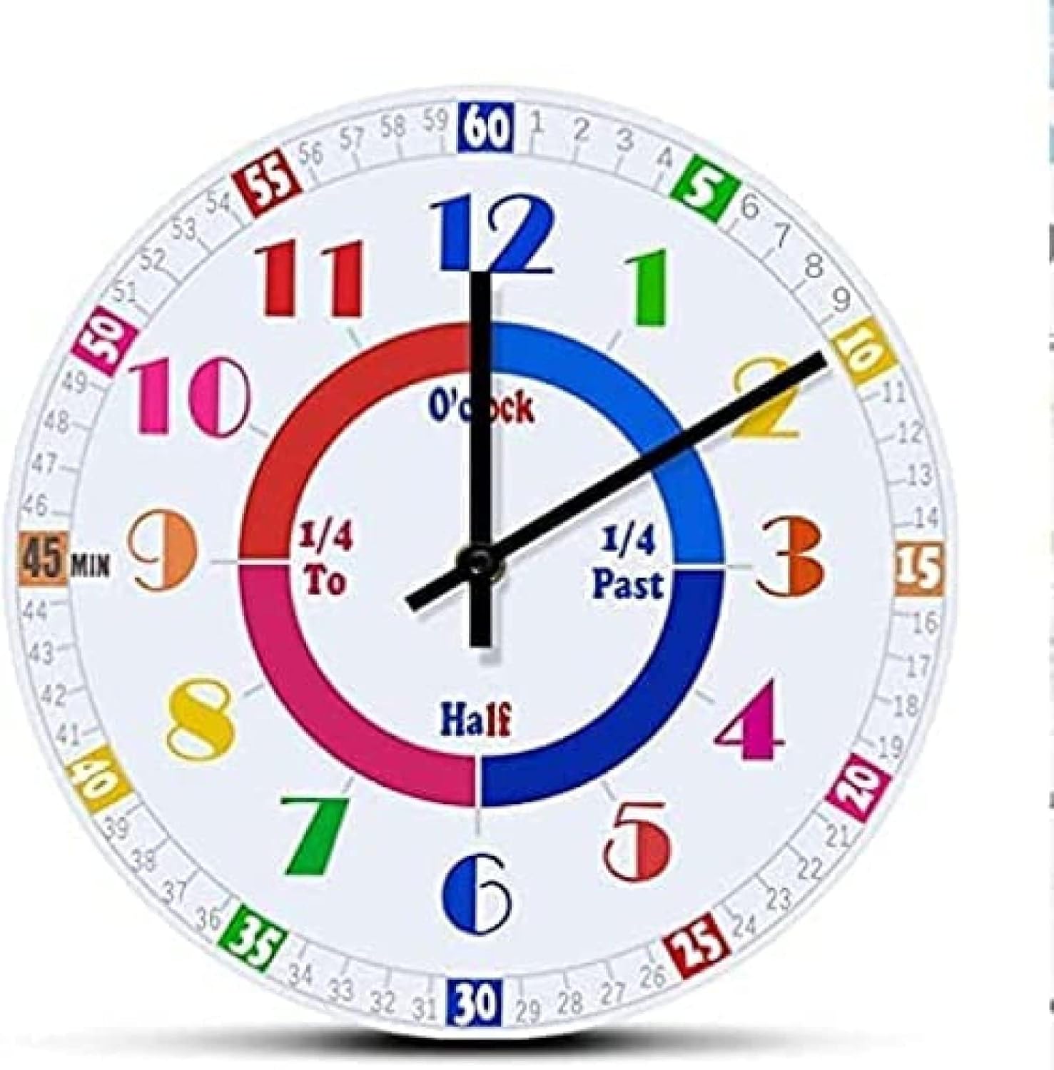 Acrylic Wall Clock Telling Time Learning Clock Wall Watch For ...