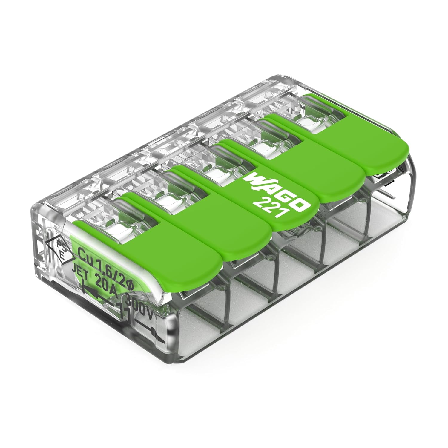 221-425 | WAGO Splicing Connector Green Range | for Solid, Stranded and ...