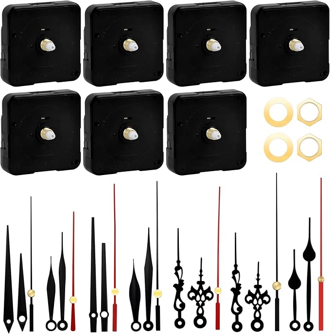 Fangehong 7 Sets Clock Mechanisms Battery Powered, Silent Quartz Clock ...