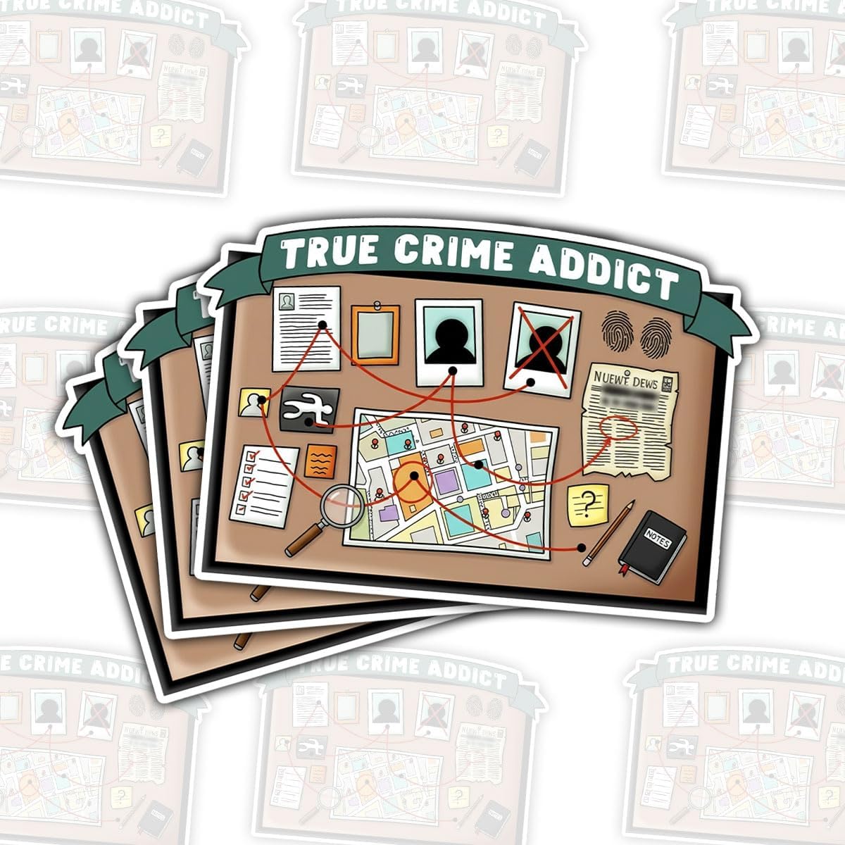 Amazon.com: 3 Pcs True Crime Addict Stickers, Detective Investigation ...