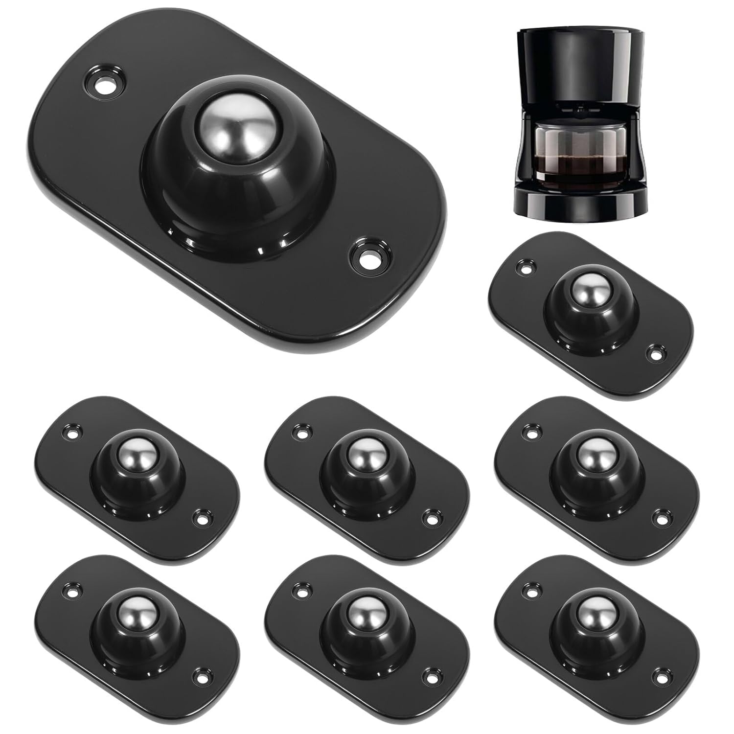 8 PCS Black Appliance Slider Self Adhesive Caster Wheels Appliance ...