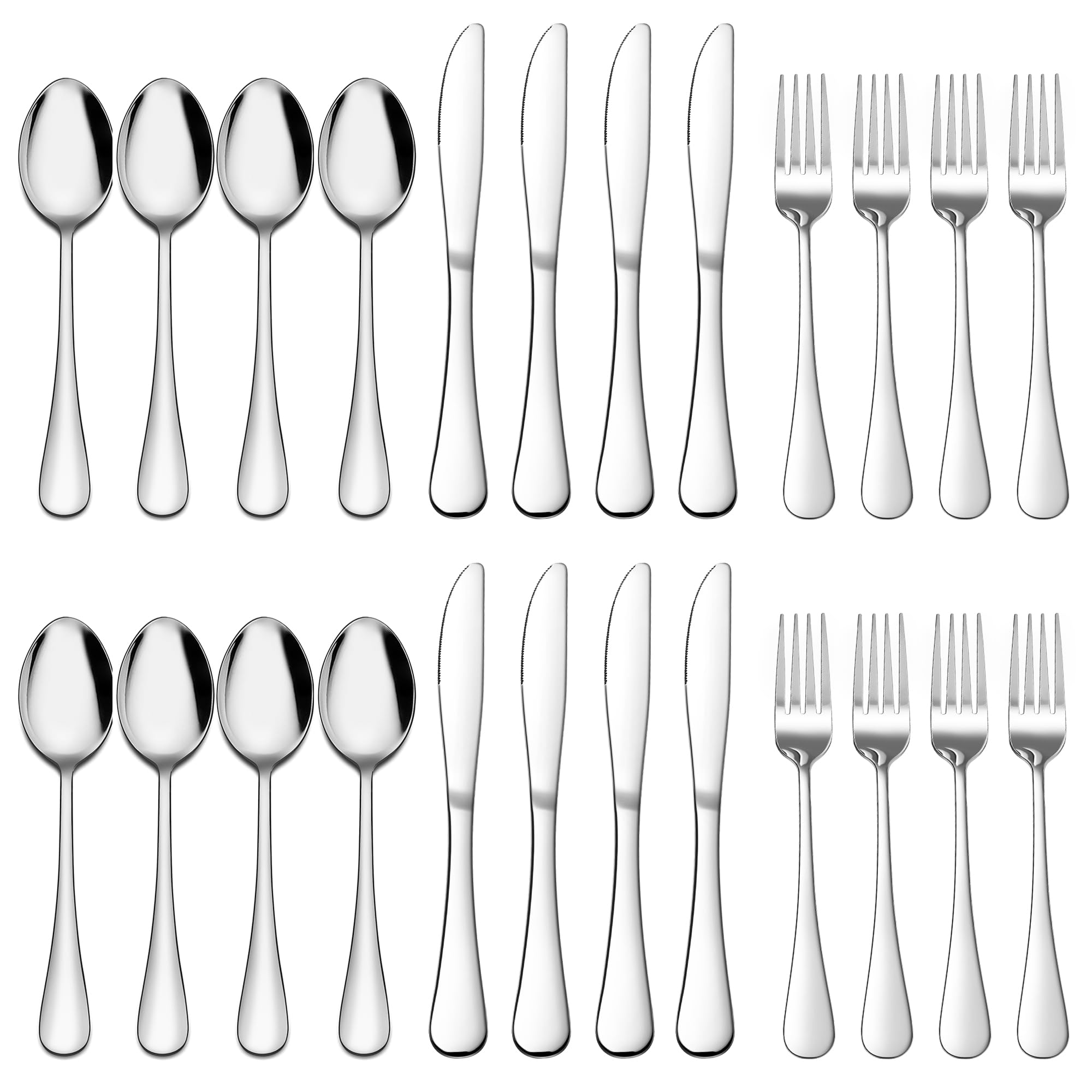 Amazon.com | E-far Forks Spoons and Knives Set for 8, 24 Pieces ...