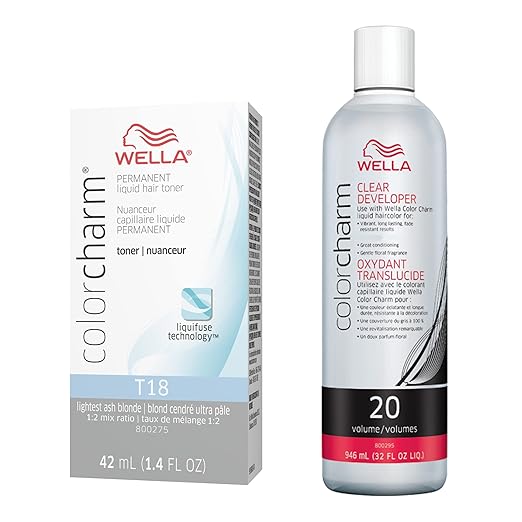 Amazon.com: WELLA colorcharm Hair Toner, T18 Lightest Ash Blonde + 20 ...