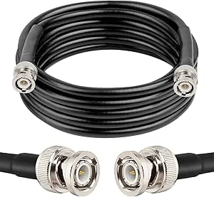 KASTWAVE 3M BNC Male to Male Coaxial Cable 50 Ohm RG8X Ultra Low Loss for Antenna RF Radio Modem ...