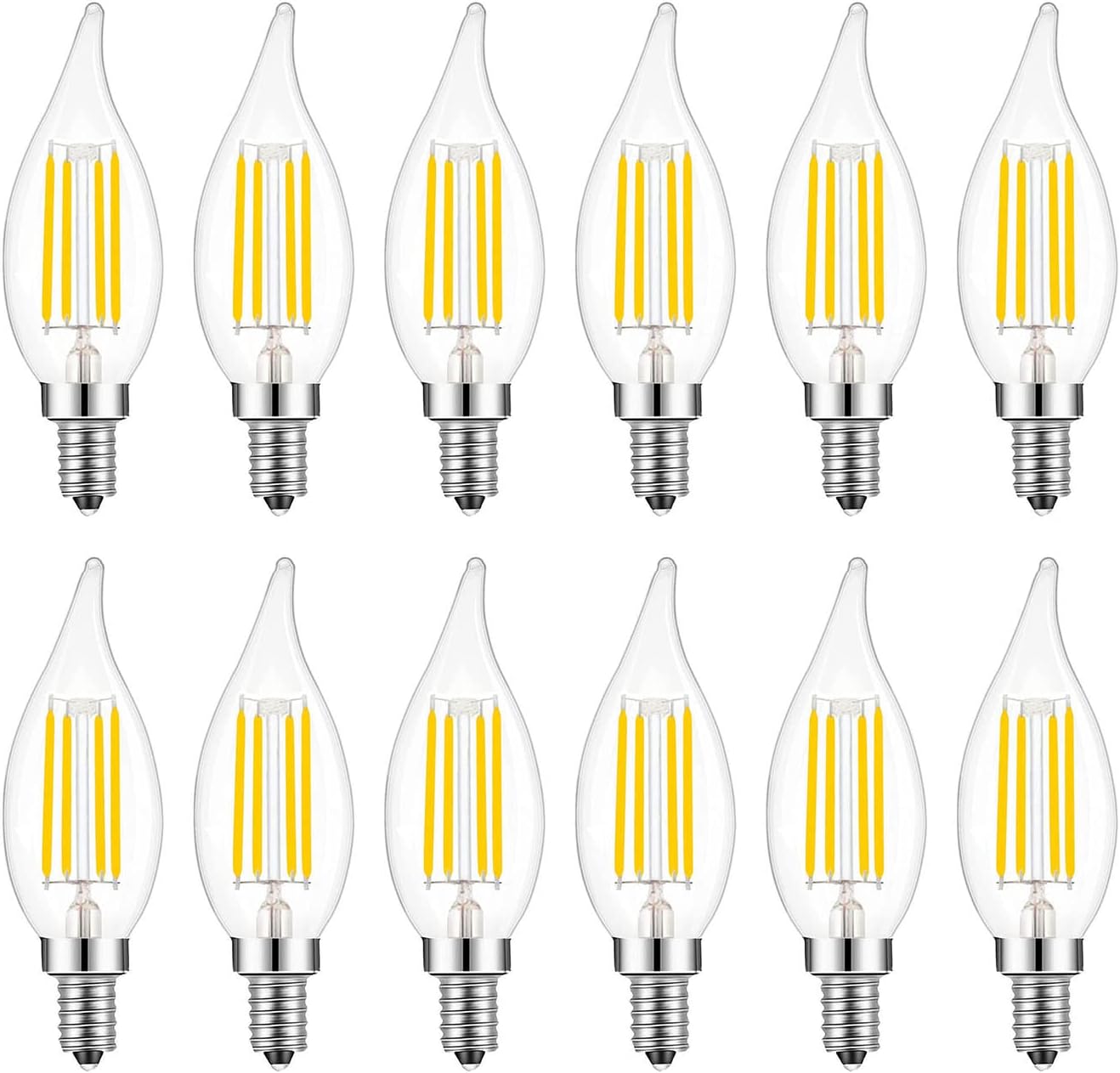 Lamsky E14 LED Bulb European Base 4W LED Chandelier Light Bulbs ...