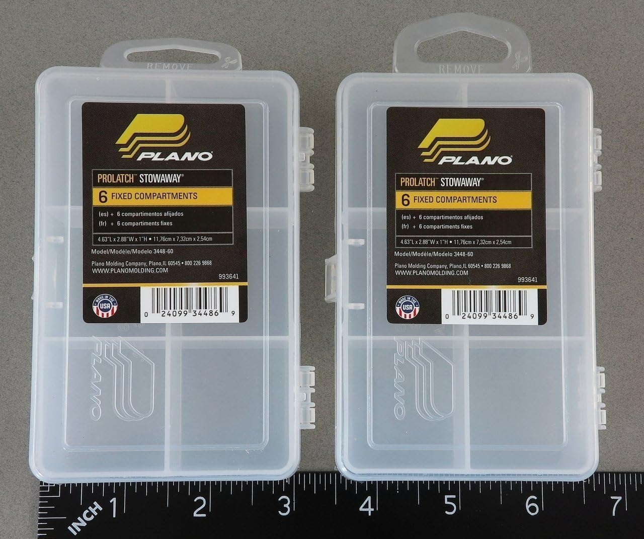 Plano 3448-60 6 Compartment Clear StowAway® Organizer, Tackle Boxes ...