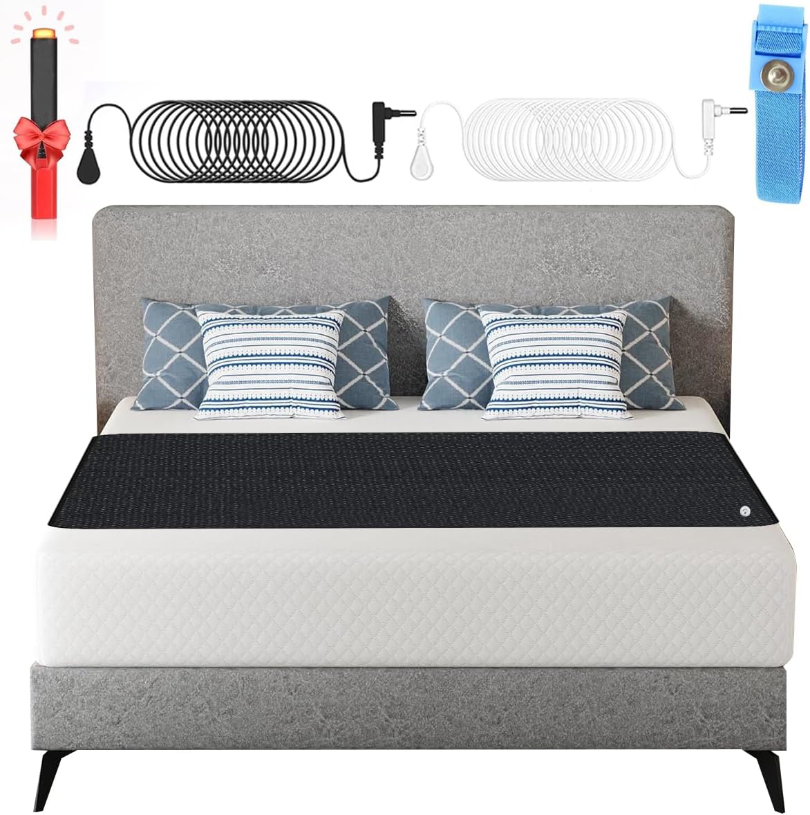 Grounding Mat with Testing Pen, Grounding Sheet with 2 Grounding Cords ...