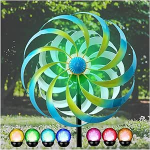 Amazon.com : Solar Spinners for Yard and Garden, Solar Wind Spinners ...