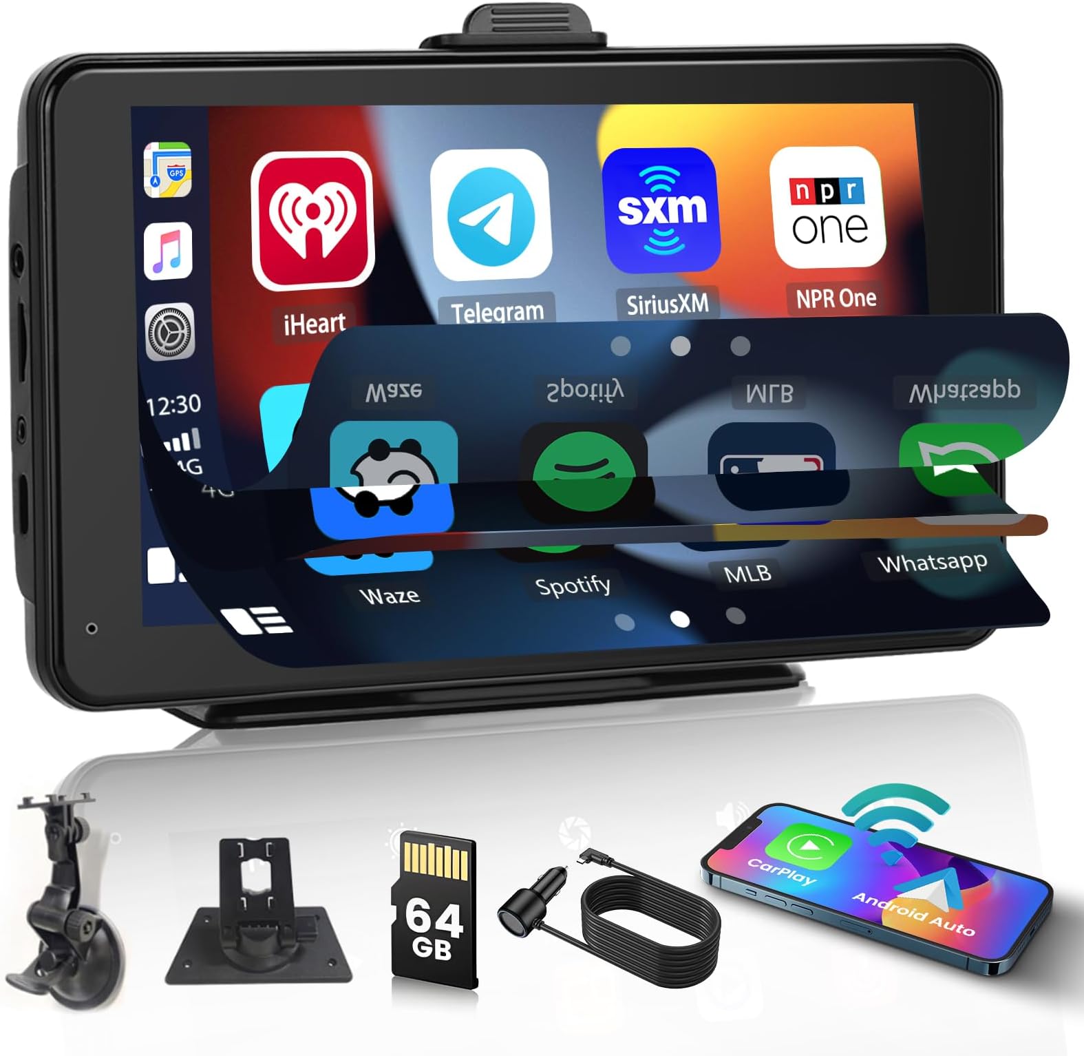 Hikity Carplay Voiture avec Wireless Car Play Android Auto, 7 Pouces HD ...