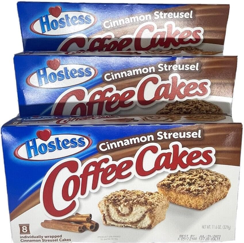 Amazon.com: Hostess Coffee Cakes, Cinnamon Streusel, 2.89 Ounce, 8 ...