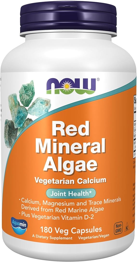 Amazon.com: NOW Foods Supplements, Red Mineral Algae Plus Vitamin D-2 ...