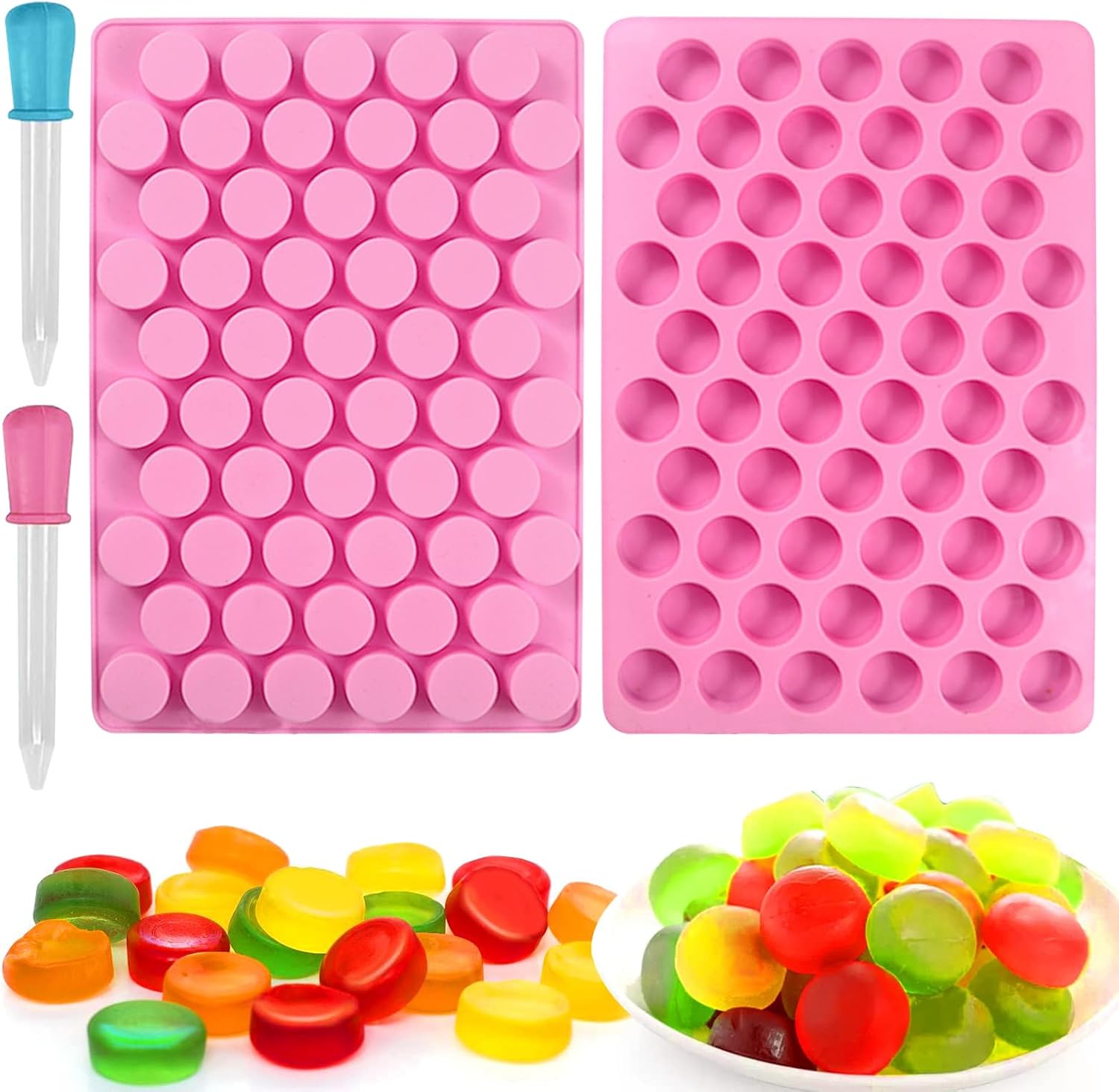 Amazon.com: OMDBAGD 4 PCS Mini Gummy Silicone Molds Chocolate Candy ...