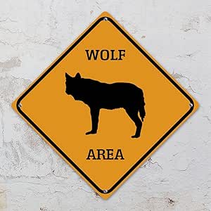 Amazon.com : LITTLEGROVE SEEDS Wolf Crossing Sign Caution WolfXing Sign ...