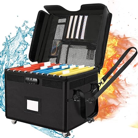 Amazon.com: DocSafe File Box with Lock, 2-Layer Fireproof Document Box ...