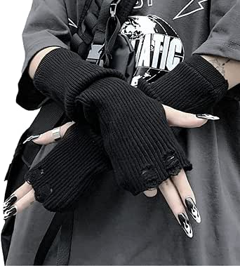 URAWESO Goth - Guantes de manga para brazos, estilo Emo Punk Y2k, sin ...